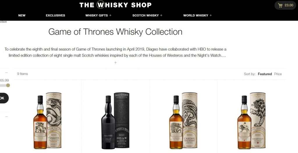 Where to Buy Game Of Thrones Whisky Online - WhiskeyBon